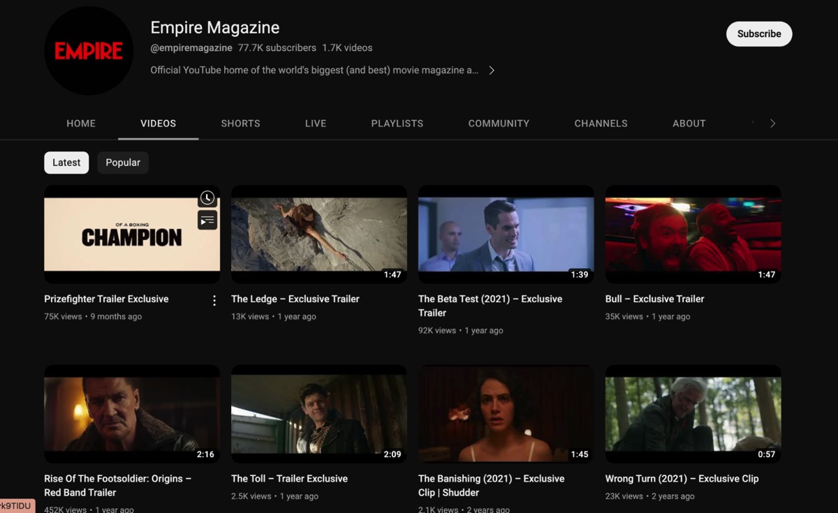 Top-5 Movies YouTube Channels with the Most Subscribers: Best of ...